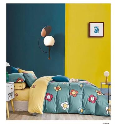 China New Arrival Yellow Cyan Reactive Print 100% Pure Cotton Duvet Cover Bedding Sets for sale