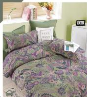 China New Style Green Purple Jacquard Preshrunk Cotton Beddings Homewares Customize Size for sale