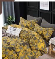 China Grey Yellow Color Jacquard CottonBed Sheet Pillow Case Fitted Sheet for sale