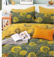 China Yellow & Green European Jacquard Cotton  Beddings Homeware Customized Size for sale
