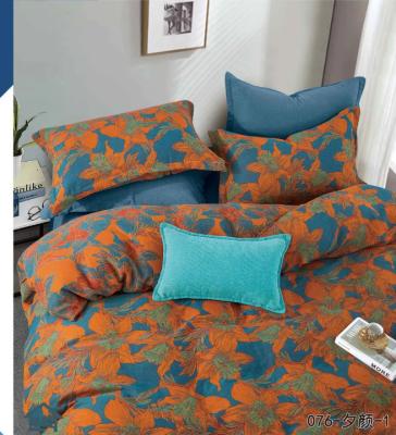 China 100% Washed Cotton Home Textile Bedclothes Duvet Cover Fitted Sheet for sale