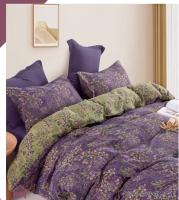 China Washed Cotton Bedding Set Color Weaving  Double Jacquard Fabric for sale