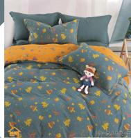 China Healthy & Comfortable 100% Washed Combed Cotton Color Weaving  Double Jacquard Bedding Set Duvet Cover Bed Sheet Fitted Sheet for sale