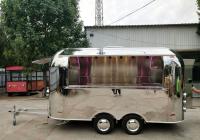 China Luxury Mirror Stainless Steel Food Trailer Mobile Kitchen Fully Customized Vintage Food Truck For Coffee BBQ Fast Food for sale