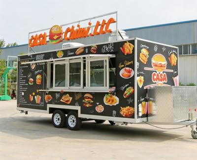 China Custom Mobile Food Trailer with Full Kitchen Equipment, BBQ Food Truck, Container Food Cart, Mobile Bar & Catering Trailer for Street Food, Events, Festivals and Outdoor Business for sale