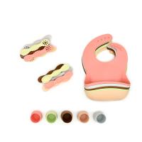 China Self Feeding Custom Silicone Baby Feeding Set Led Weaning Eating Utensils for sale