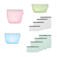 China Food Grade Custom Silicone Food Storage Bag Reusable Leakproof Fresh Keeping for sale