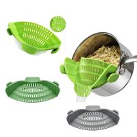 China Adjustable Custom Silicone Clip On Strainer For Pots Pans Bowls Food Strainer for sale