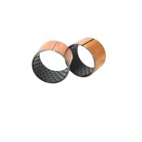China Steel Backed Metal-Polymer Low Friction Plain Bearings Bronze Thrust Washer Red for sale
