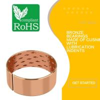 China Bronze Flanged Sleeve Bushing & Bearings Made Of CuSn8 With Lubrication Indents for sale