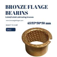 China Flange Sleeve Bushings 65 / 55 * 50 * 50 DIN1494 Split Sliding Bearing With Oil Socket for sale