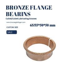 China Flange Sleeve Bushings 65 / 55 * 50 * 50 DIN1494 Split Sliding Bearing With Oil Socket for sale