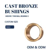 China Customzied Oil / Grease Groove Casting Bronze Sleeve & Flange Six To Eight Designs For Loaders for sale