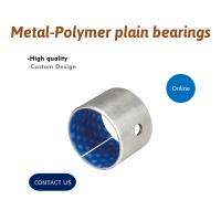 China Metal-Polymer Plain Bearings Oil/Grease Lubricated Bushing With Blue POM Coated Self Lubricating Bearing for sale
