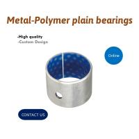 China Metal-Polymer Plain Bearings Oil/Grease Lubricated Bushing With Blue POM Coated Self Lubricating Bearing for sale