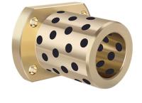 China Graphite Brass Bronze Flanged Bearings With Oil Free Two Sided Cut for sale