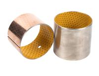 China Oil Hole Composite Yellow Polymer Plain Bearings Guide Sleeve Copper for sale