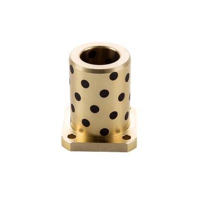 China Bronze Graphite Plugged Bushings Straight Flanged Type for sale