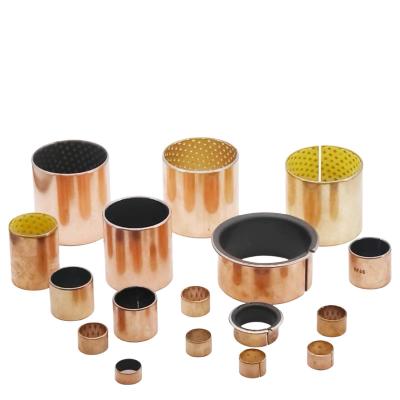 China Orange POM Colour Polymer Plain Bearings Slit Greasing Hole Bronze Bushings for sale