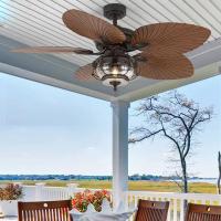 China 52 Inches Waterproof Ceiling Fan With Light 5 ABS Blades Weather Proof Ceiling Fan for sale