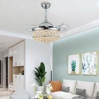 China 3 Retractable  ABS Blades 3 Light Color Changing Ceiling Fan For Bedroom Restaurant for sale