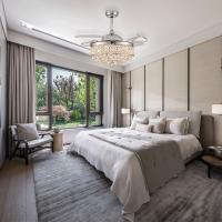 China 3 Retractable  ABS Blades 3 Light Color Changing Ceiling Fan For Bedroom Restaurant for sale