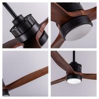 China Wooden Blades European Ceiling Fans With Lights DC Motor Decorative for sale