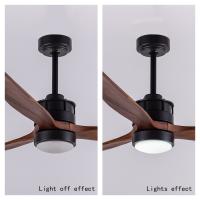 China Wooden Blades European Ceiling Fans With Lights DC Motor Decorative for sale