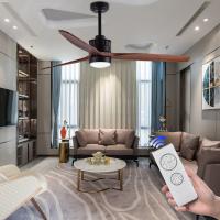 China Wooden Blades European Ceiling Fans With Lights DC Motor Decorative for sale