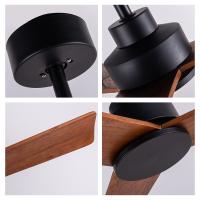 China 3 Wooden Blades 52 Inch Fan Brown Wood Ceiling Fan No Light for sale