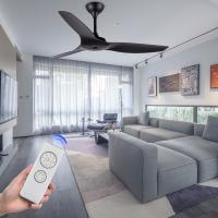 China ABS Blade American Ceiling Fans Living Room Black 52 Inch Ceiling Fan for sale