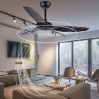 China ABS Blade American Ceiling Fans Living Room Black 52 Inch Ceiling Fan for sale