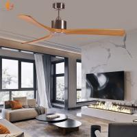China 3 ABS Blades Wooden Ceiling Fan With Light And Remote Control for sale