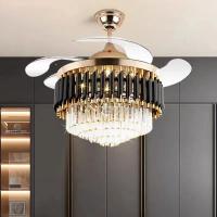 China 52 Inch LED 20W Modern Retractable DC Motor Ceiling Fan With Light for sale