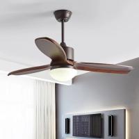 China 52 Inch LED 3 Blade Wood Ceiling Fan DC Motor Light Wood Ceiling Fan for sale