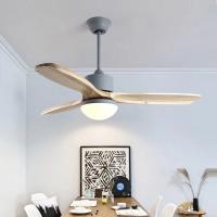 China 52 Inch LED 3 Blade Wood Ceiling Fan DC Motor Light Wood Ceiling Fan for sale