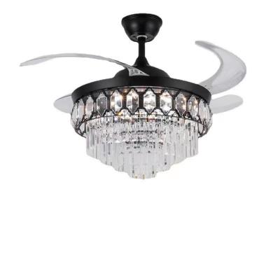 China 42 Inch High Quality Crystal Smart Ceiling Fan DC Motor for living room for sale