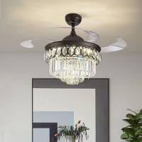 China 42 Inch High Quality Crystal Smart Ceiling Fan DC Motor for living room for sale