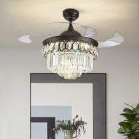 China 42 Inch High Quality Crystal Smart Ceiling Fan DC Motor for living room for sale