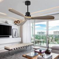 China ECO 52 Solid Wood Ceiling Fan Natural Wood Ceiling Fan With Light for sale