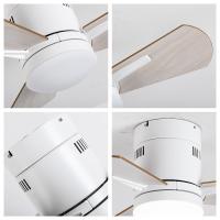 China White 24 Inch Kitchen Ceiling Fans With Light Plywood Acrylic for sale