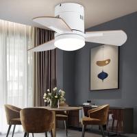 China White 24 Inch Kitchen Ceiling Fans With Light Plywood Acrylic for sale