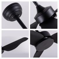 China Decorated 42 Inch Black Ceiling Fan With Light Low Noise for sale