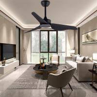 China Decorated 42 Inch Black Ceiling Fan With Light Low Noise for sale