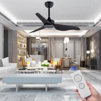 China Decorated 42 Inch Black Ceiling Fan With Light Low Noise for sale