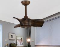 China Brown 24In Solid Wood Ceiling Fan Modern Low Noise For Bedrooms for sale