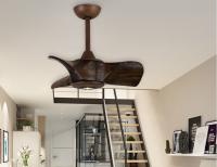 China Brown 24In Solid Wood Ceiling Fan Modern Low Noise For Bedrooms for sale
