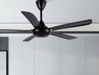 China 56 Inch ABS Black Ceiling Fan Low Noise With Remote Control for sale