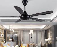 China 56 Inch ABS Black Ceiling Fan Low Noise With Remote Control for sale