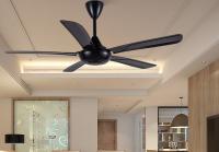 China 56 Inch ABS Black Ceiling Fan Low Noise With Remote Control for sale
